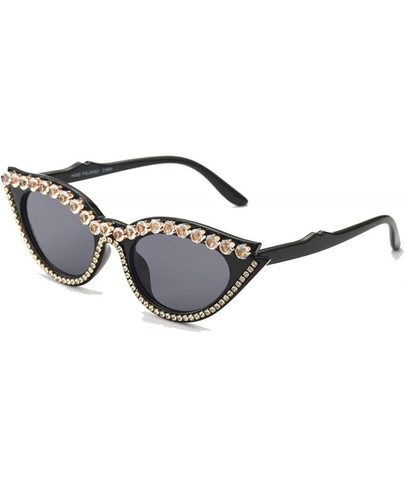 Fashion Cat Eye Sunglasses Women Vintage Luxury Rhinestone Small Sun